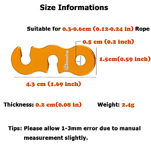 Yillsen Ultralight Aluminum Alloy Guyline Cord Adjuster Tent Tensioners Rope Adjuster for Tent Camping Hiking Backpacking Outdoor Activity Pack of 11 Blue