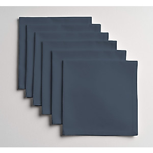 Cloth Dinner Napkins Cotton Washable Calicot 16x16 Inch Napkins Cloth|Absorbent Reusable Durable Decorative Set of 6 Table Napkins for Spring, Easter Decor,BBQ,Hotel &Outdoor Parties|Dark China Blue
