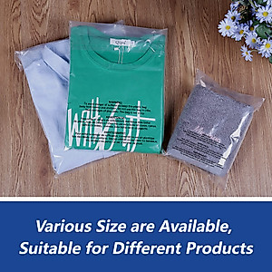 iMailer - 200 Count - 9" x 12" Clear Plastic Poly Bags with Suffocation Warning Self Seal for A4, Documents, Clothing, Shipping, Packaging - Resealable Adhesive, Not Strong