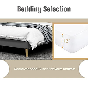 AGARTT Upholstered Platform Bed Frame Queen Size with Headboard and Footboard/Wooden Slats Support/No Box Spring Needed/Easy Assembly,Grey Velvet