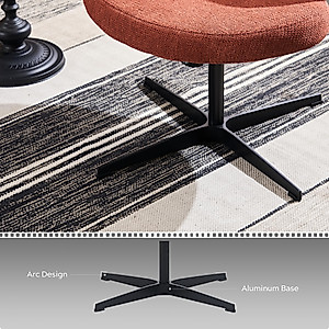 EYYTHUNG Criss Cross Chair No Wheels, Wide Armless Desk Chair Thick Padded Office Chairs Height Adjustable Swivel Accent Chair Oval Curved Deign for Office Living Room Bedroom Vanity, Beige