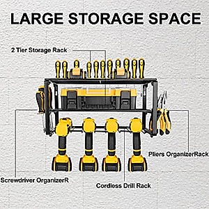 XYNB Power Tool Organizer, Drill Storage Rack Power Tool Organizer Wall Mount Drill Holder Wall Mount Drill Rack Removable Design