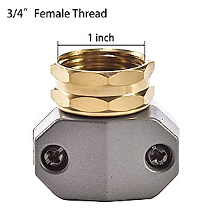 Zinc and Brass Female Clamp Coupling,Fits 3/4" or 5/8" Garden Hose Repair Fitting