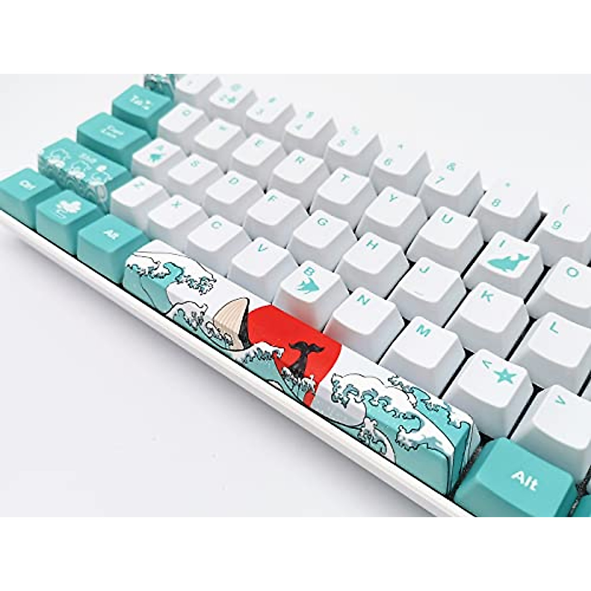 Custom keycaps 60 Percent Doubleshot PBT Keycaps Set OEM Profile for Cherry MX Switches Gaming Mechanical Keyboard,gk61,rk61,Ducky one 2 Mini keycaps (not Include Keyboard)
