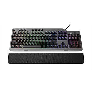 Lenovo GY40T26478 Legion K500 RGB Mechanical Gaming Keyboard, 3 ZONE Full-size Keyboard, 7 user Programmable Hot Keys; 16.8 Million Colors, 50 Million-Click Red Mechanical Keys, Detachable Palm Rest