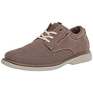 Nunn Bush Men's Otto Plain Toe Knit Oxford Lace Up with Lightweight Sole, Taupe, 12 Wide