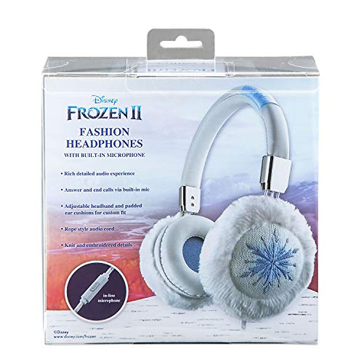 eKids M48 Disney Frozen 2 Kids Headphones Fashion with Built in Microphone, Stream Audio Playback Disney Plus, Adjustable Kids Headband Home Travel