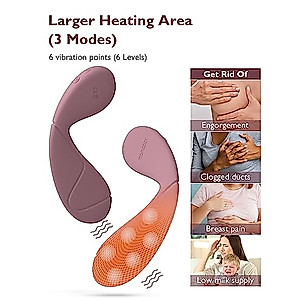 Momcozy Hands-Free Lactation Massager, 2 Pack, Maximum Heat & Vibration Area for Faster Milk Flow, Full Fit Breast Massager for Easier Breastfeeding, Pumping