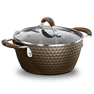 NutriChef Durable Non-Stick Dutch Oven Pot - High-Qualified Kitchen Cookware with See-Through Tempered Glass Lids, 3.6 Quarts, Works with Model: NCCW11DS), One size, Coffee - NutriChef PRTNCCW11COFDOP