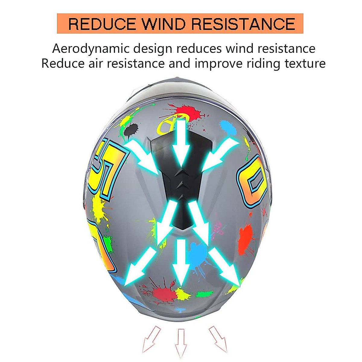 DOT Certified Youth Offroad Bluetooth Motorcycle Helmet Motocross Full Face Helmet Adult Men and Women Dirt Bike ATV Dirt Bike Motorcycle Helmet with Visor -I-Small