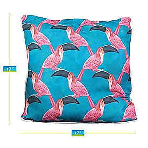 Sun-Ray 214008 2pk Pink Toucan Spunpoly Cushion with Flame Retardant Filling