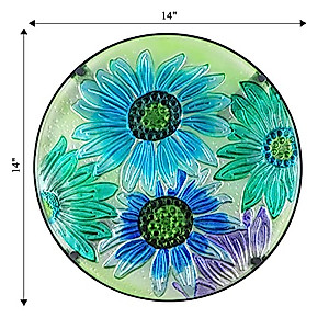 VCUTEKA Patio Side Table Outdoor Coffee Table Mosaic Accent Table Round Small End Table Bistro for Living Room Porch Balcony Backyard Garden Sunflower