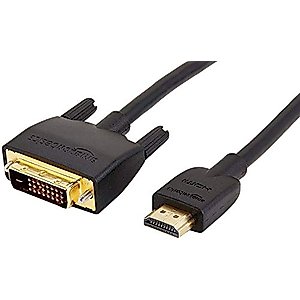 Amazon Basics HDMI to DVI Adapter Cable, Black, 6 Feet, 1-Pack