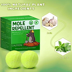 12pack Mole Repellent, Gopher Repellent, Vole Repellent, Powerful Mole Repellent for Lawn Garden Yard Outdoor, Snake Repellent, Groundhog Repellent, Armadillo Repellent, Mole Deterrent