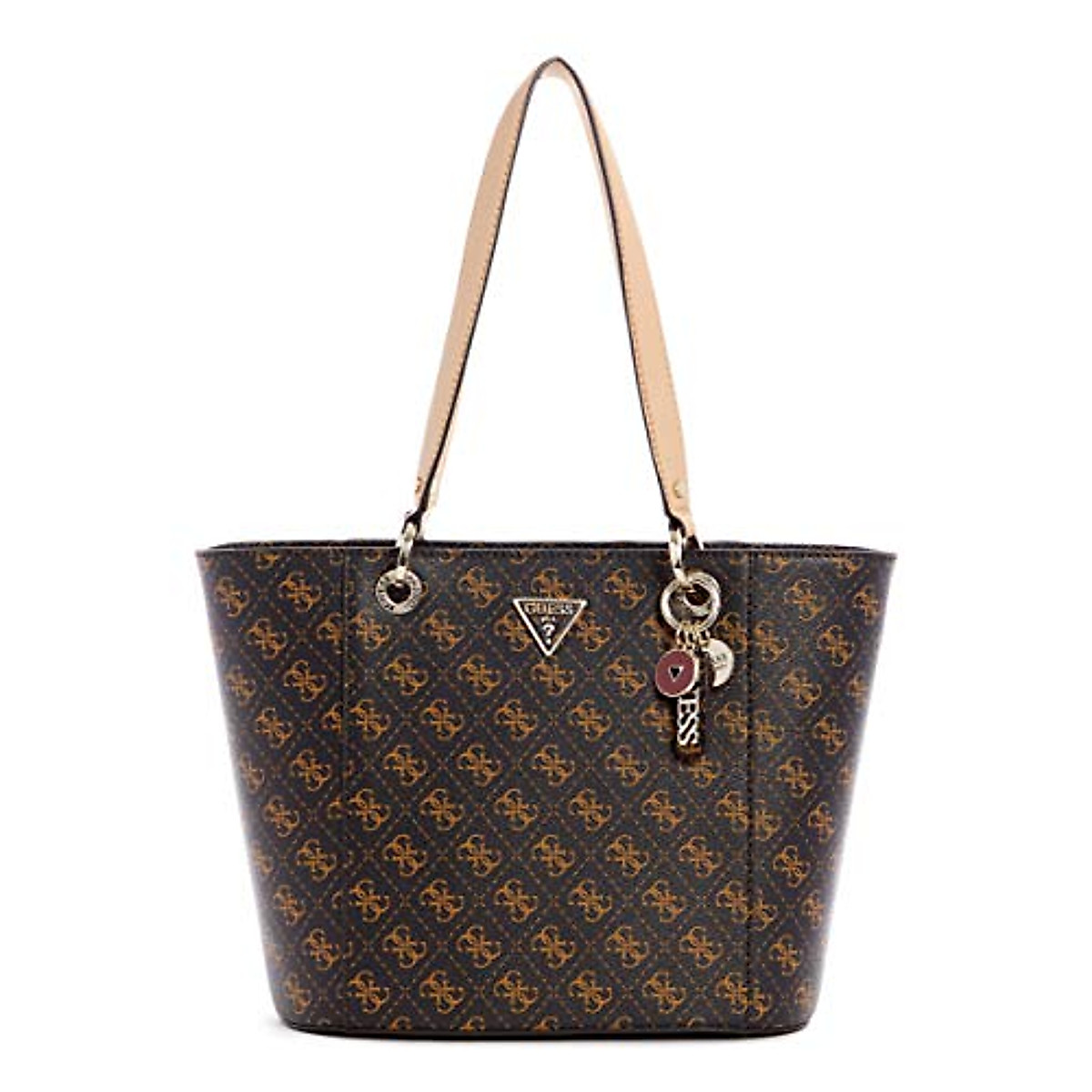 GUESS womens Noelle Small Elite Tote, Brown Logo, One Size US