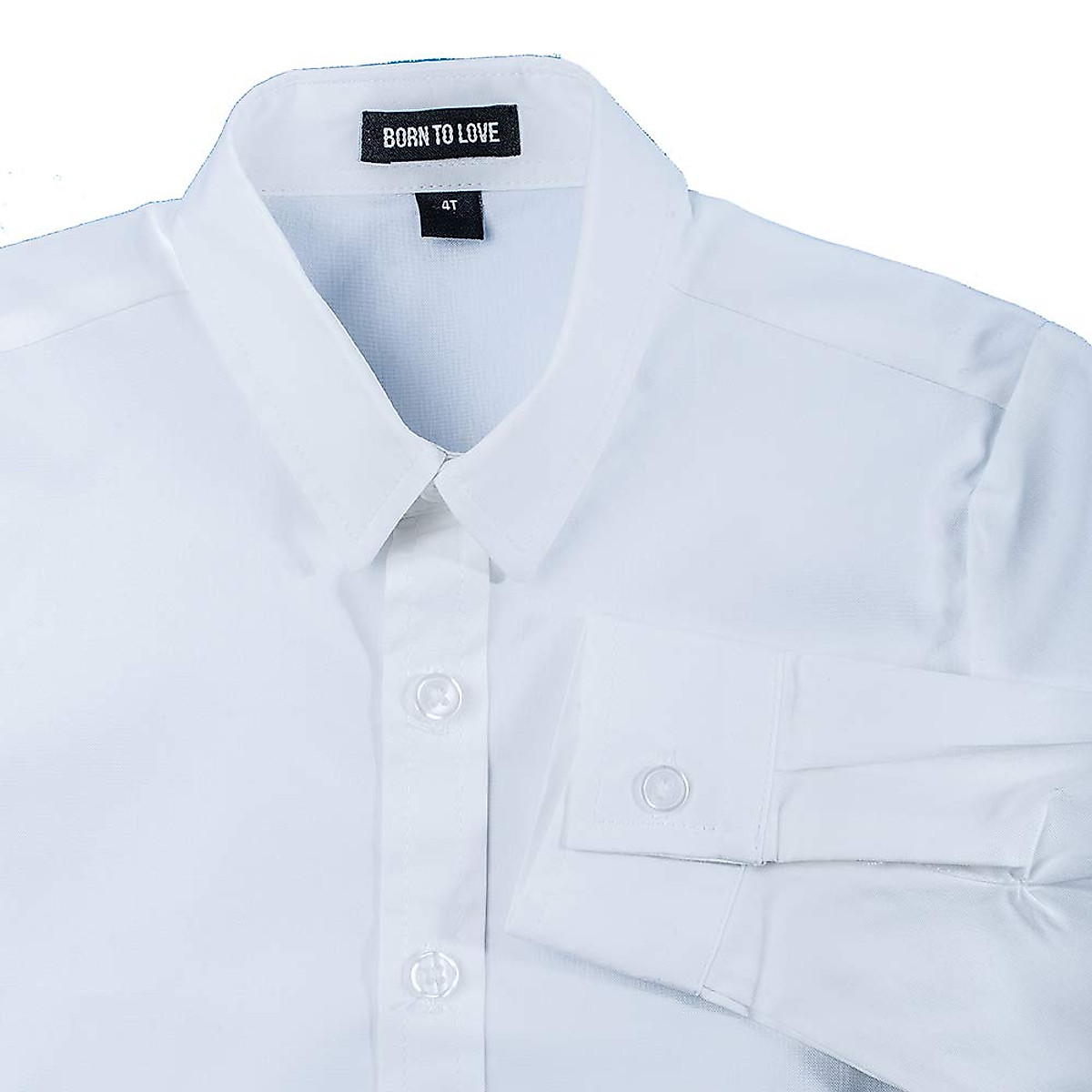 Born to Love Wedding Baptism Birthday White Button Up Shirt Infant, Toddler, Boys 3 to 6 Months