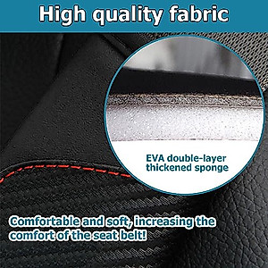 BESULEN Car Seat Belt Cover, 2 Pack Carbon Fiber Leather Seatbelt Shoulder Pad, Auto Safety Seat Belt Cushion Protector Compatible with All Cars and Backpack Strap (Carbon Fiber/Black)