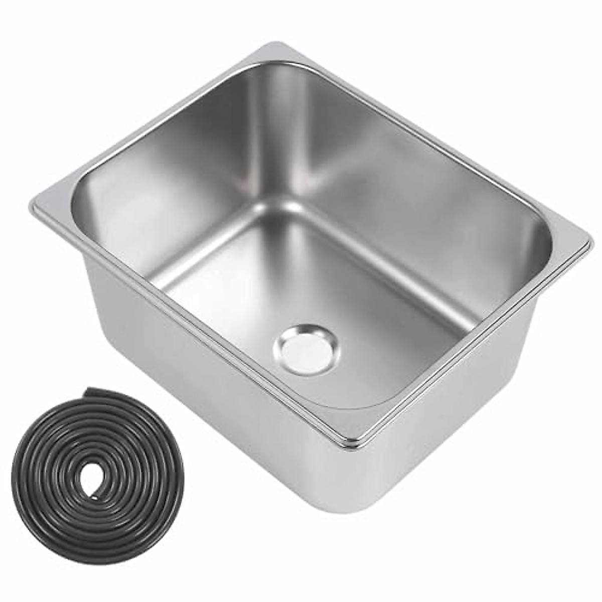 304 Stainless Steel Bar Sink, Single Bowl Hand Wash Basin, RV Sink, 11L Capacity, 40mm Drain Outlet, Embedded Installation, Suitable for RV, Camping Vehicle, Yacht, Boat, Kitchen