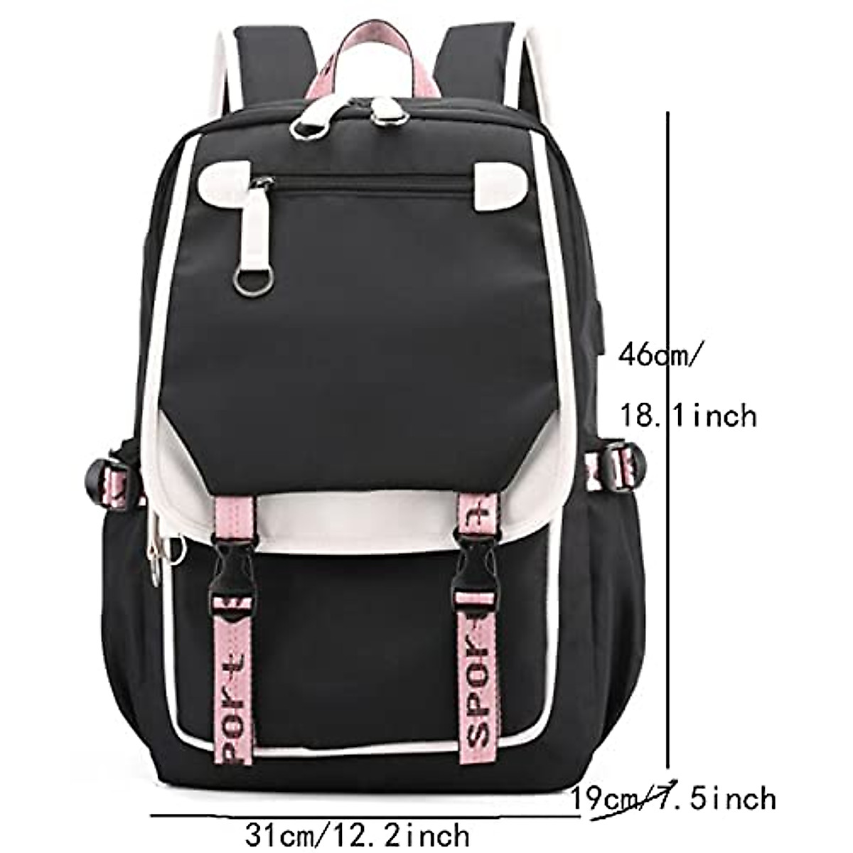 WANHONGYUE Gudetama Anime Backpack Laptop School Bag Student Bookbag Cosplay Daypack Rucksack Bag with USB Charging Port 1200/14