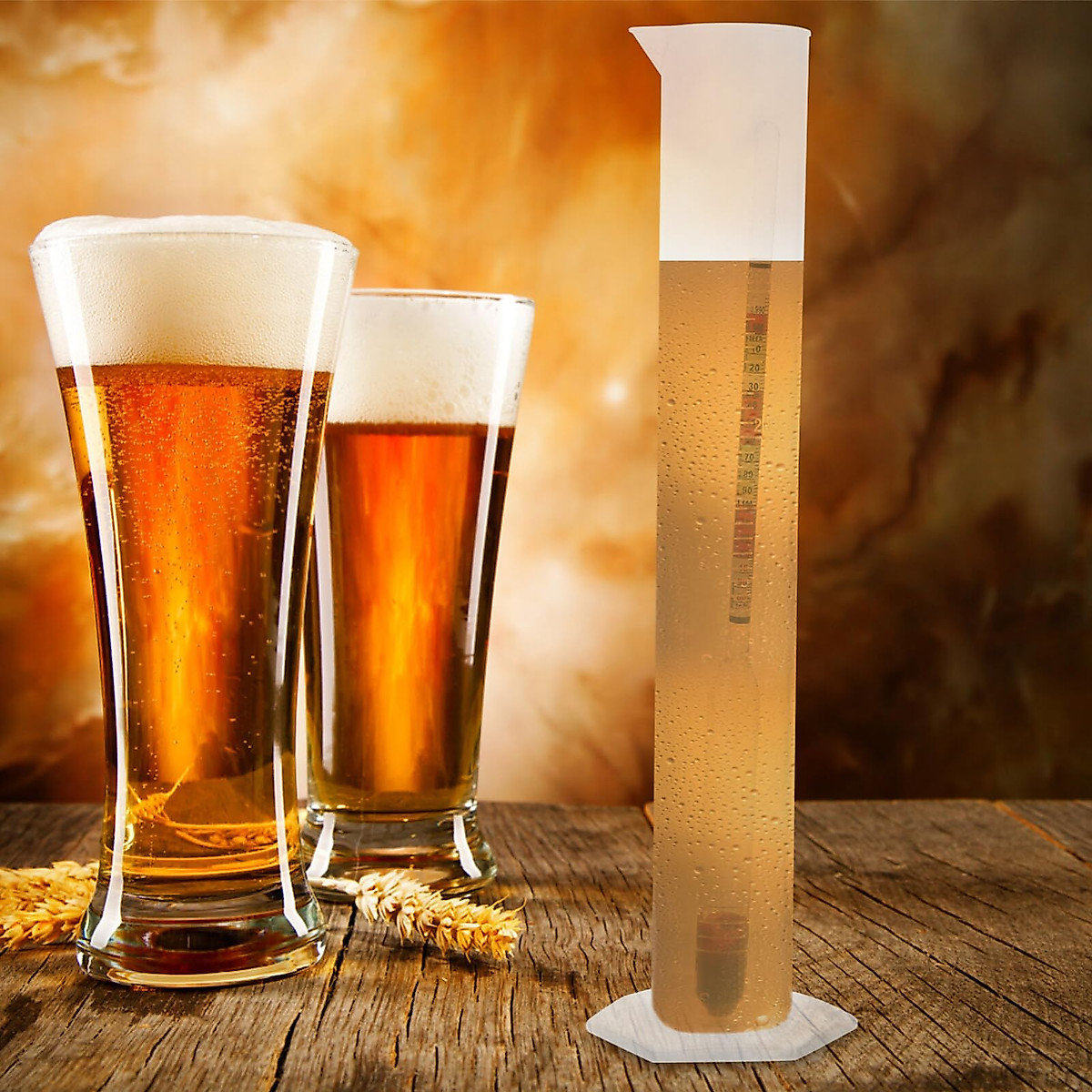POPETPOP 1 Set Alcohol Meter Brewing Supplies Lab Hydrometer Graduated Cylinder Stills for Distilling Moonshine Brewer Elite Hydrometer Kit Beer Alcohol Hydrometer Sugar Meter Plastic Wine