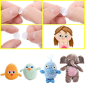 Stick on Eyes for Crafts, 700Pcs Assorted Size 4-12mm Self-Adhesive Googly Eyes Wiggle Eyes Craft Eyes