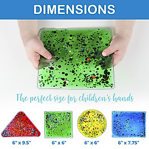 Playlearn Sensory Gel Pads - Sensory Bag - 3D Folding Pads 4pk - Fidget Toys - Tactile Sensory Toys