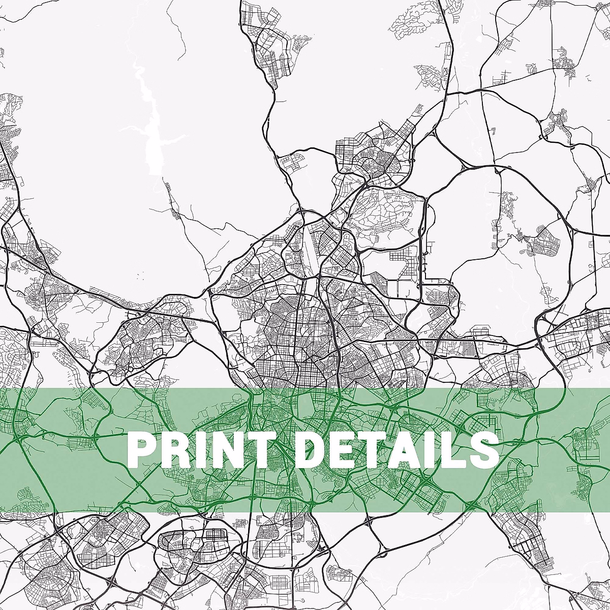 Dear Mapper Madrid Spain View Abstract Road Modern Map Art Minimalist Painting Black and White Canvas Line Art Print Poster Art Print Poster Home Decor (Set of 3 Unframed) (12x16inch)