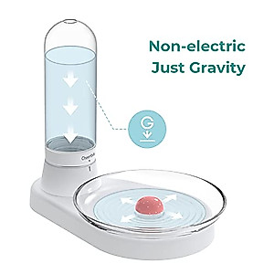 Cheerble Automatic Cat Water Dispenser Without Filter, Wireless Pet Water Fountains Gravity, Quiet Drinking Fountains for Kitten & Puppy, Non-Electric, KittySpring