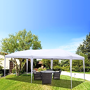Outvita 10x20ft Pop Up Canopy with 6 SideWalls, Ez Pop Up Portable Instant Canopy Tent for Outdoor Events, Party, Wedding, Birthday,Graduation (White)