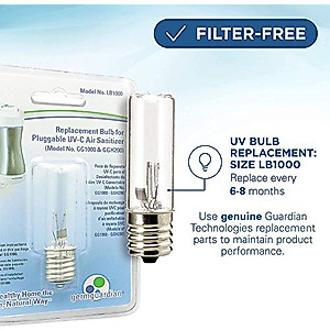 Germ Guardian Pluggable Air Purifier & Sanitizer with LB1000 Genuine UV-C Replacement Bulb for GG1000, GG1000CA, GG1100, GG1100W, GG1100B Germ Guardian Air Sanitizers