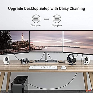 uni [VESA Certified] 4K Displayport Cable 10 FT, 21.6Gbps High Speed Nylon Braided DP 1.2 Cable, [4K@60Hz, 2K@165Hz/144Hz] Gaming Monitor Cable FreeSync/G-Sync, for PCs, Graphics Cards - Grey