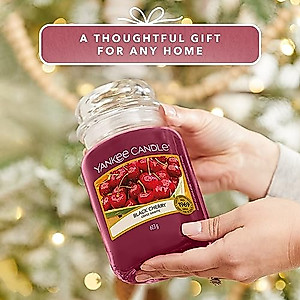 Yankee Candle Black Cherry Scented, Classic 22oz Large Jar Single Wick Candle, Over 110 Hours of Burn Time, Ideal for Home Décor and Gifting