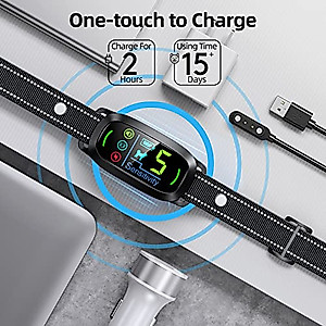 Dog Bark Collar, FAFAFROG Rechargeable Smart Barking Collar, Anti Bark Training Collar with 5 Adjustable Sensitivity Beep Vibration Shock, Bark Shock Collar for Large Medium Small Dogs (Black)