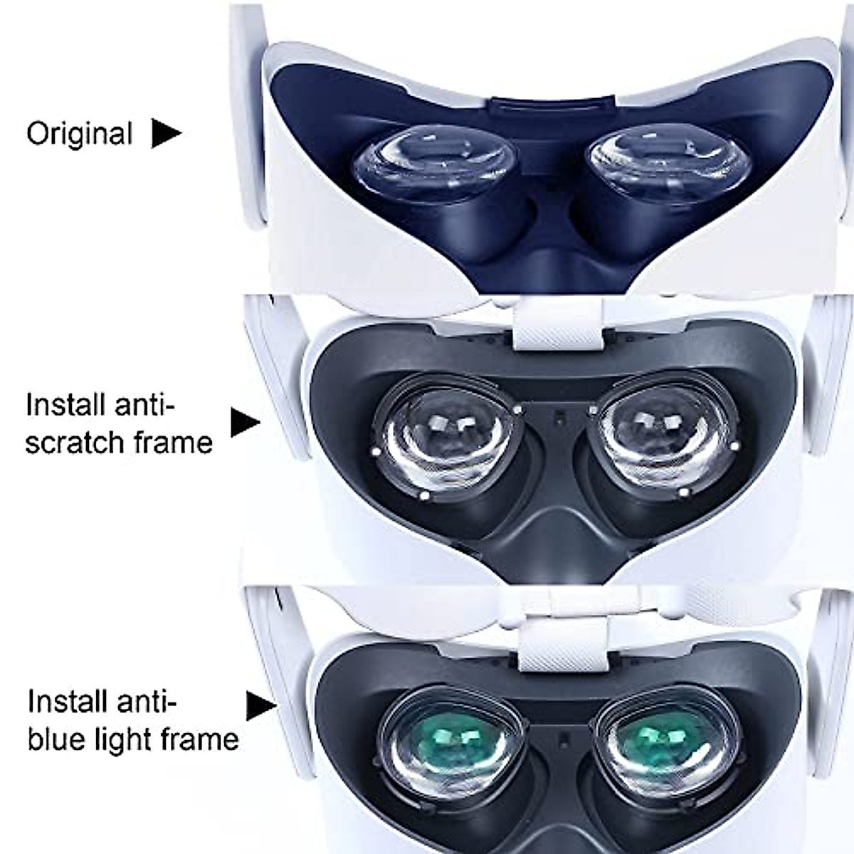 Magnetic Anti-Blue Light Lens Frame Compatible for Oculus Quest2 Rift S, Magnetic Eyeglasses Frame of VR Headset Accessories