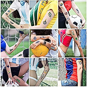 40 Sheets Soccer Tattoos for Kids, Men Women Soccer Temporary Tattoos Fake Tattoos Soccer Stickers for Kids, Soccer Ball Party Favors Decorations Soccer Goodies Soccer Gifts for Girls Boys