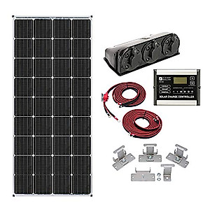 Zamp Solar Legacy Series 170-Watt Roof Mount Solar Panel Kit with Digital Charge Controller. Durable Off-Grid Solar Power for RV Battery Charging - KIT1005