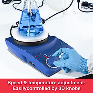 FOUR E'S SCIENTIFIC 310°C/590°F 5 Inch Magnetic Stirrer Hot Plate | Max 5L Stirring Capacity | 100-1500RPM | Aluminum Alloy Magnetic Mixer with Stir Bar