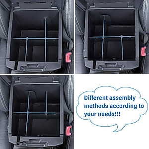 JKCOVER Center Console Dividers Organizer Compatible with Toyota Tacoma 2016-2021 2022 2023 Accessories,Insert Box ABS Secondary Storage