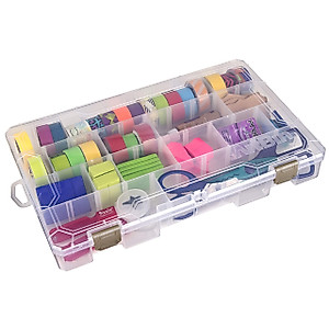 ArtBin 5004AB Large Solutions Box with Dividers, Art & Craft Organizer, [1] Plastic Storage Case, Clear