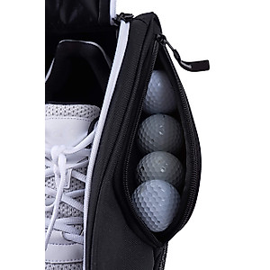 Athletico Golf Shoe Bag - Zippered Shoe Carrier Bags With Ventilation & Outside Pocket for Socks, Tees, etc. Perfect Storage (Black)