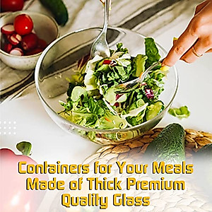 TIBLEN [4-Pack] Glass Mixing Bowl Set, Stackable Nesting Bowls, Food Storage and Meal Prep Containers with Lids, Kitchen, Home, Safe for Microwave, Freezer, BPA Free