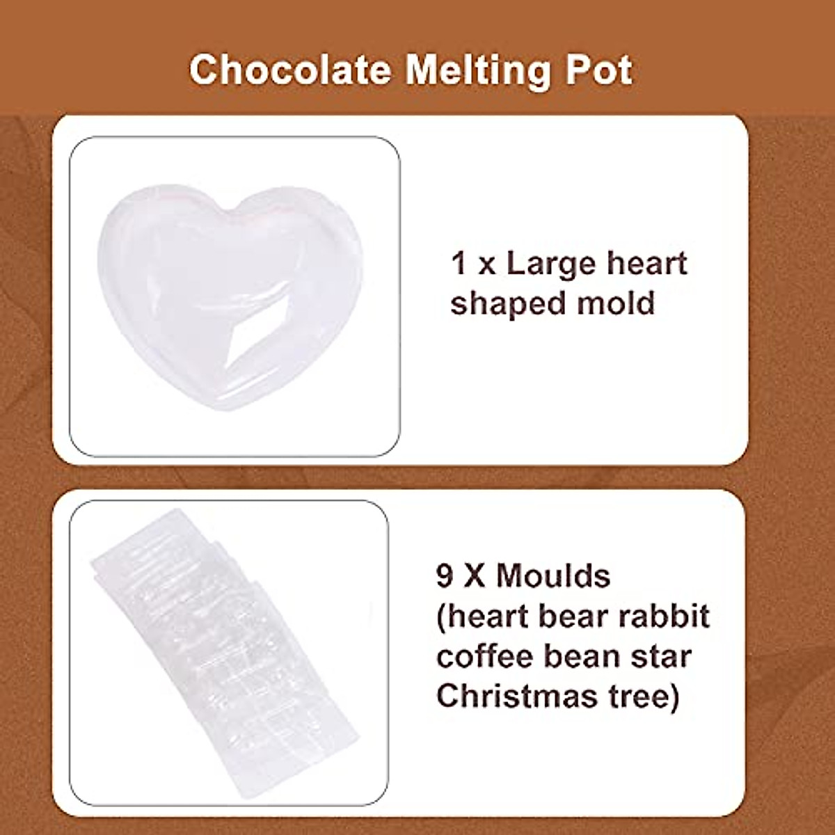 Chocolate Melting Pot Electric Fondue Melter Machine Set with Mold DIY Pink Stainless Steel Plastic Home Candy Chocolate Making Melting Pot Kitchen Tool Double-pot