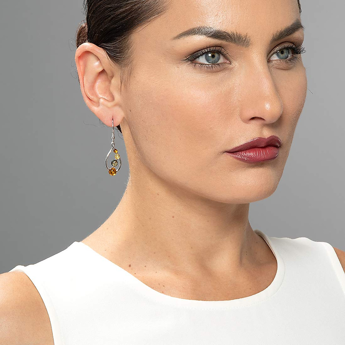 Peora Genuine Baltic Amber Open Leaf Dangle Earrings for Women 925 Sterling Silver, Rich Multiple Colors, Fishhooks