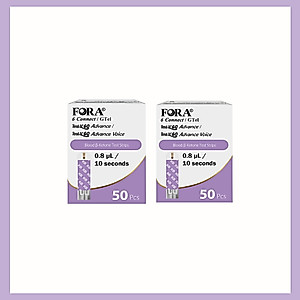 FORA6Connect/Test N’Go Advance Voice Blood Ketone Test Strips - 50 Count, Ideal for Keto Diet and Ketosis Monitoring (2)