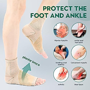 SIATELOO Ankle Brace Compression Socks For Women & Men，2 Pair, Plantar Fasciitis Sleeves with Foot Arch Support Reduces Swelling & Heel Spur Pain(as1, alpha, l, regular, regular,Gray and pink)