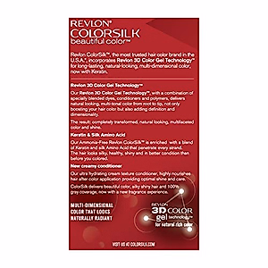 Revlon Colorsilk Beautiful Color, Permanent Hair Dye with Keratin, 100% Gray Coverage, Ammonia Free, 80 Light Ash Blonde
