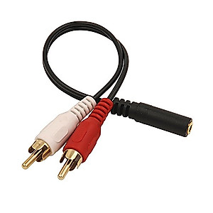 VCE 3.5mm Female to 2 RCA Male Stereo Audio Y Cable 2-Pack, Gold Plated Adapter Compatible for TV,Smartphones, MP3, Tablets, Speakers,Home Theater (8 inch)