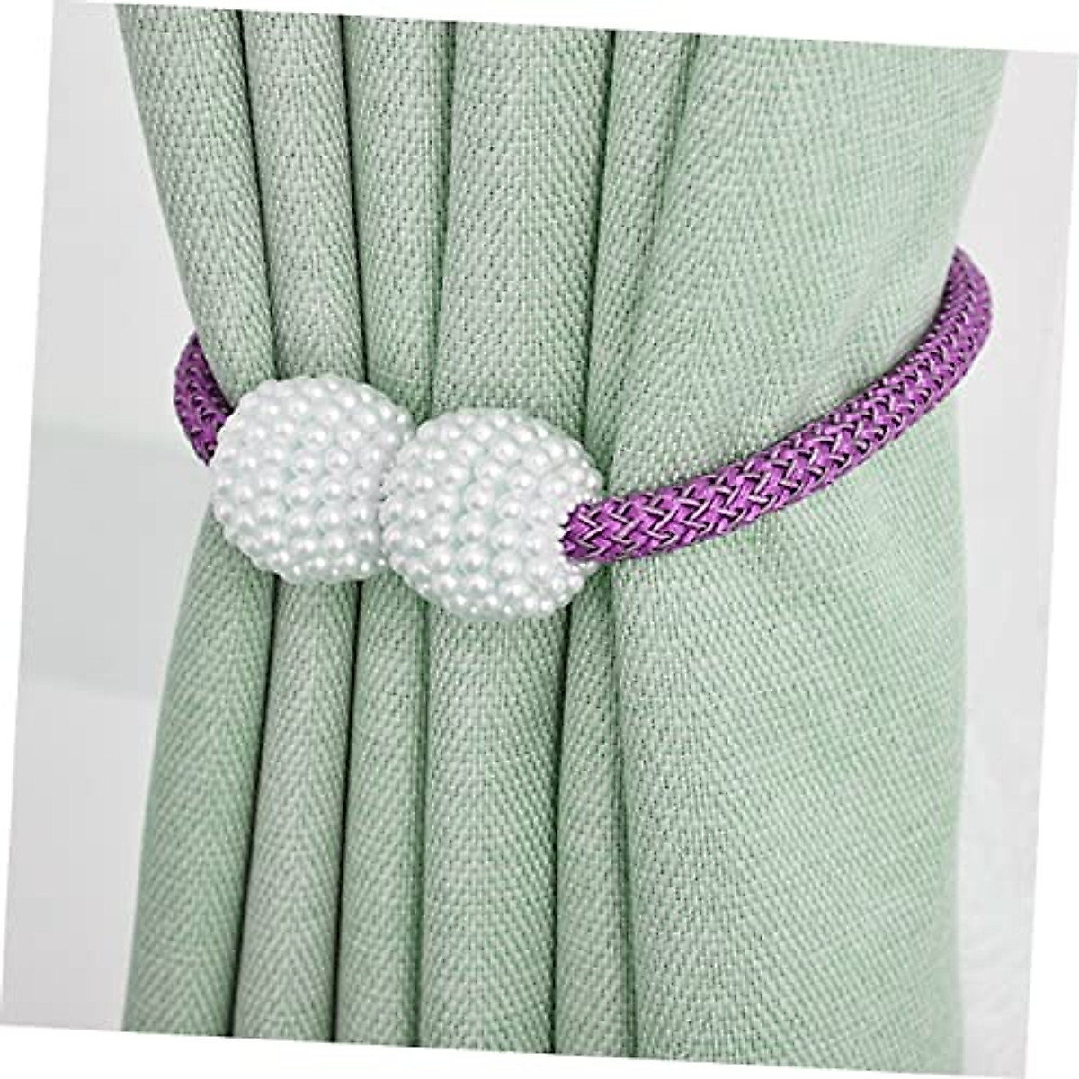 WATIIFUFU 2 Pcs Magnetic Curtain Ties Curtain Ties for Drapes Magnetic Drapery Ties Magnetic Drape tie Backs Outdoor Curtain Window Treatment Tiebacks Lace up Magnet Buckle Purple