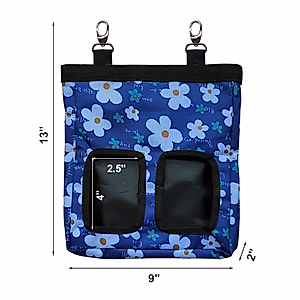 Guinea Pig Hay Feeder, Hanging Rabbit Hay Feeder Bag for Guinea Pigs Bunnies Chinchillas. Blueflower