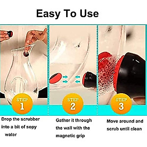 Magnetic Spot Scrubber, Magnetic Precision Scrubber, Aquarium Glass Cleaner, Magnet Cleaning Brush, Strong Magnetic Scratch-Free No-Slip for Fish Tank Vases Decanter